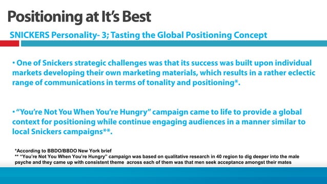 Snickers: the case for positioning evolution | PDF | Desserts and ...
