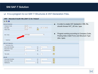 Sni e-declaration SAP extractor for Poland v1.0 | PPT