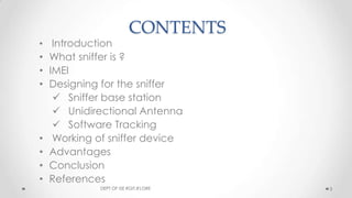 Sniffer for detecting lost mobiles | PPTX