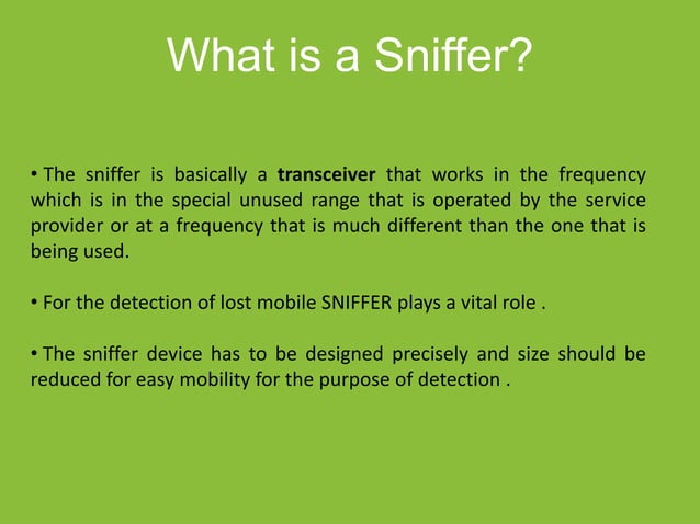Sniffer ppt | PPT
