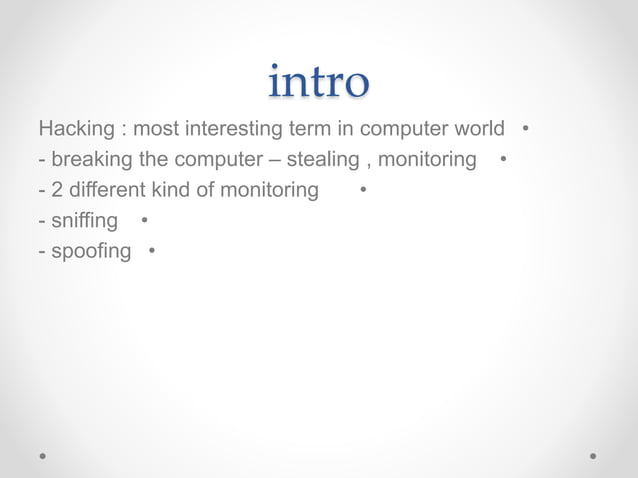 Sniffing and spoofing | PPTX