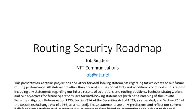 Routing Security Roadmap | PPT