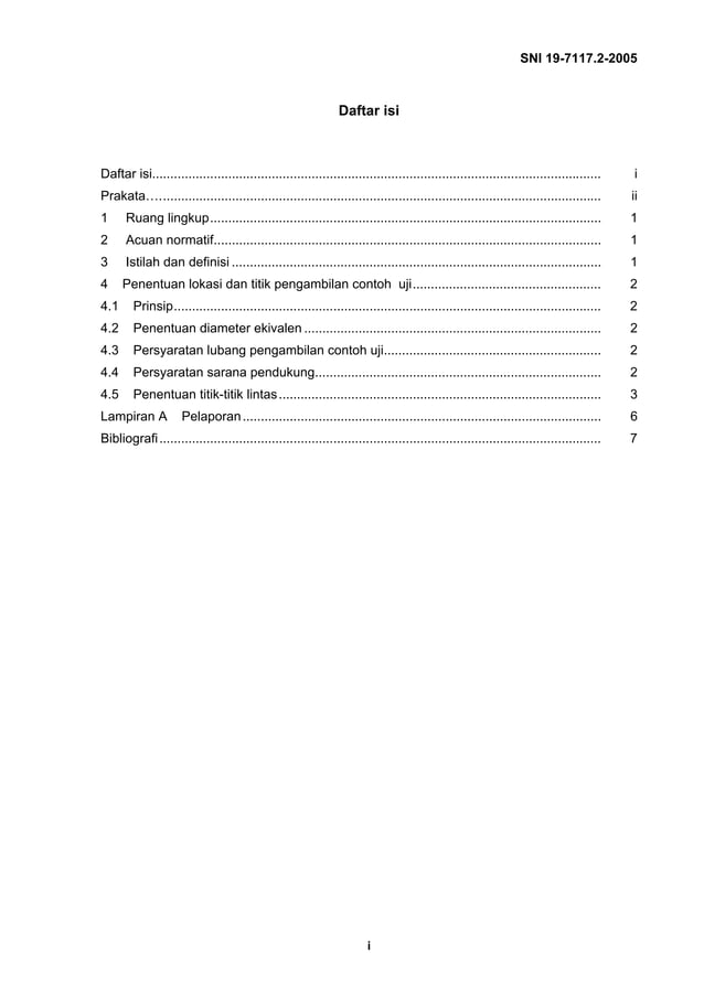 SNI 19-7117.2-2005 tentang Emisi Gas Buang - Sumber Tidak Bergerak - Bagian 2: Penentuan Lokasi ...