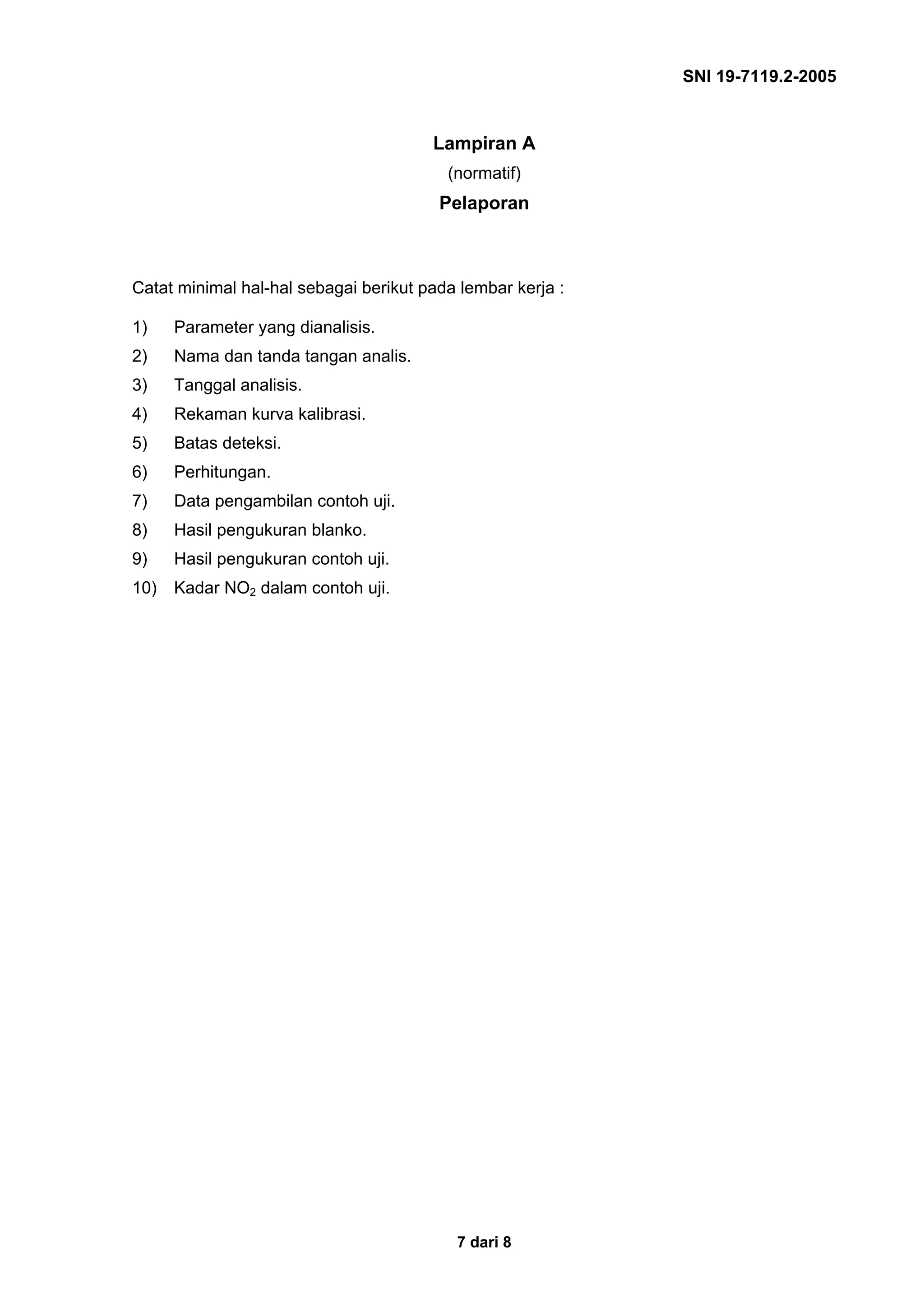 SNI 19-7119.2-2005 tentang Udara Ambien - Bagian 2: Cara Uji Kadar ...