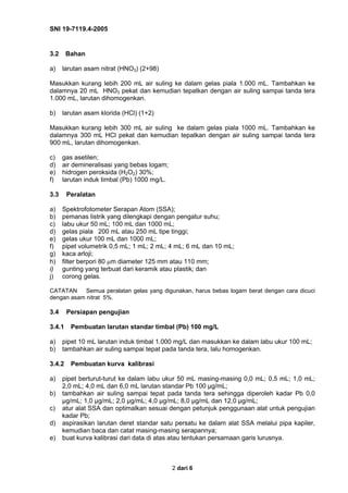 SNI 19-7119.4-2005 tentang Udara Ambien - Bagian 4: Cara Uji Kadar ...