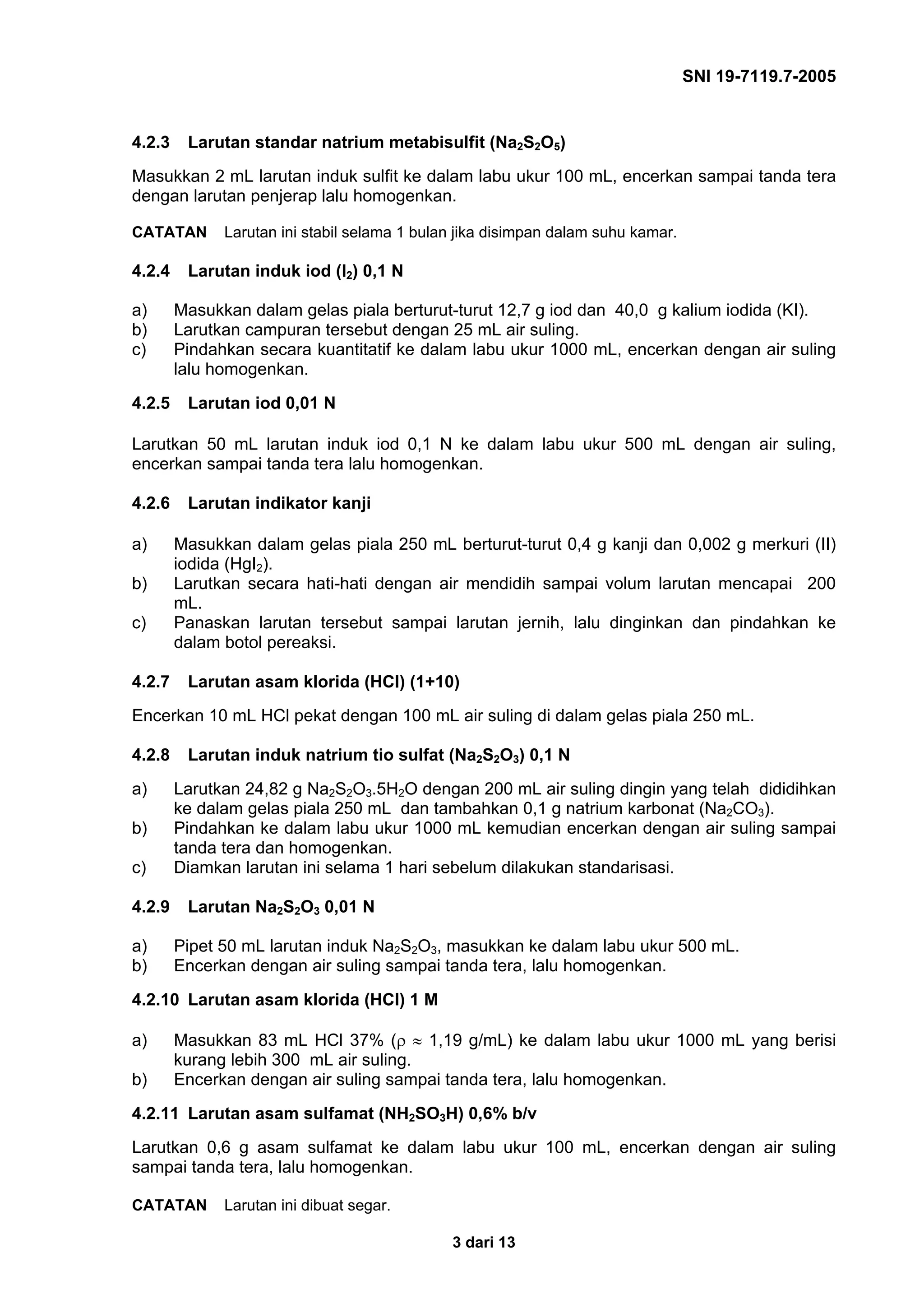 SNI 19-7119.7-2005 tentang Udara Ambien - Bagian 7: Cara Uji Kadar ...
