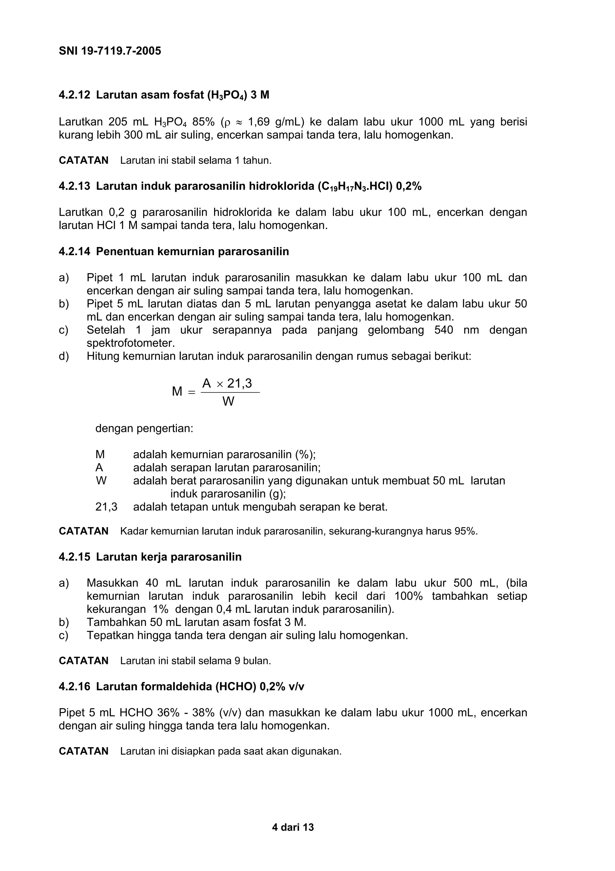 SNI 19-7119.7-2005 tentang Udara Ambien - Bagian 7: Cara Uji Kadar ...