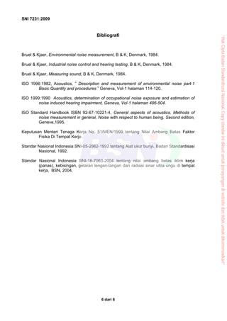 SNI 7231:2009 tentang Metoda Pengukuran Intensitas Kebisingan di Tempat ...
