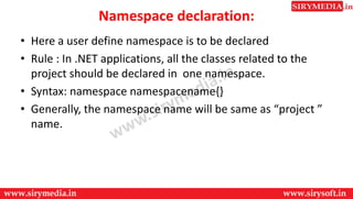 introduction to c # | PPT