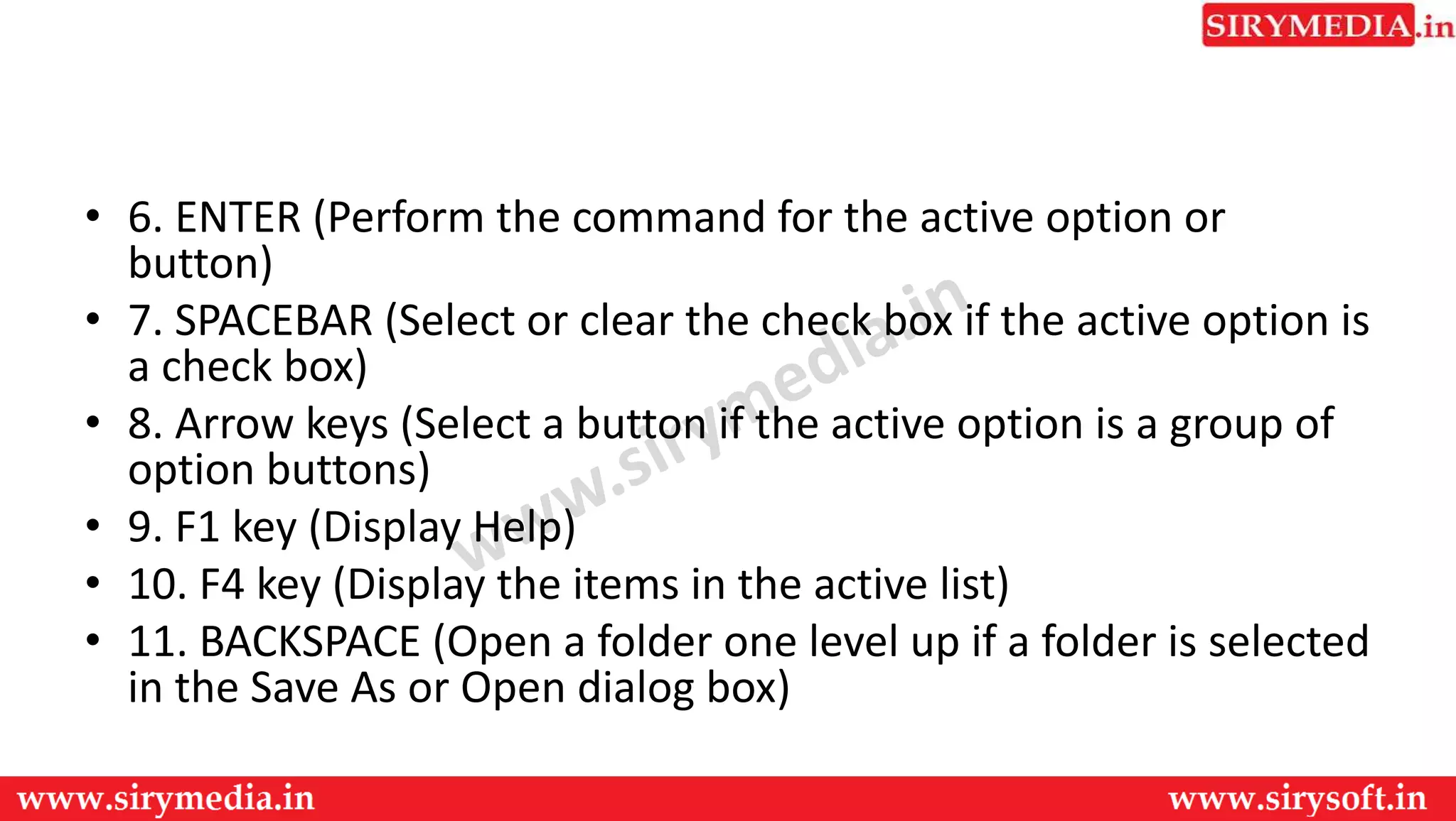 keyboard shortcuts for dialogbox in windows os | PPT