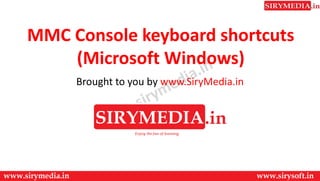 windows console keyboard shortcut | PPT