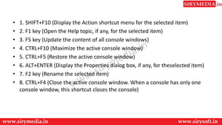 windows console keyboard shortcut | PPT
