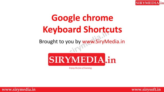 google chrome keyboard shortcut | PPT