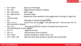 google chrome keyboard shortcut | PPT
