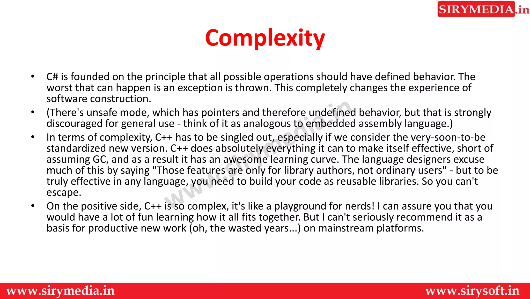 difference between c c++ c# | PPTX