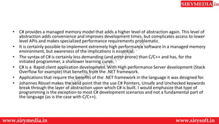 difference between c c++ c# | PPT