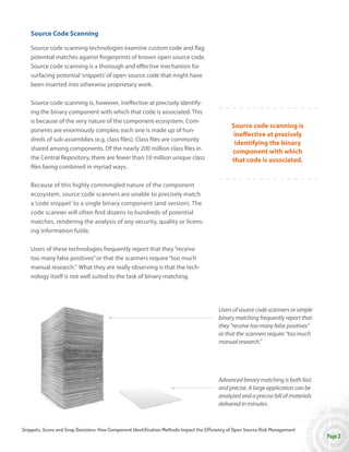 Snippets, Scans and Snap Decisions: How Component Identification ...
