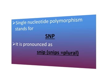 Single Nucleotide Polymorphism | PPTX