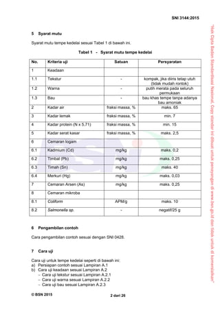SNI Tempe kedelai | PDF