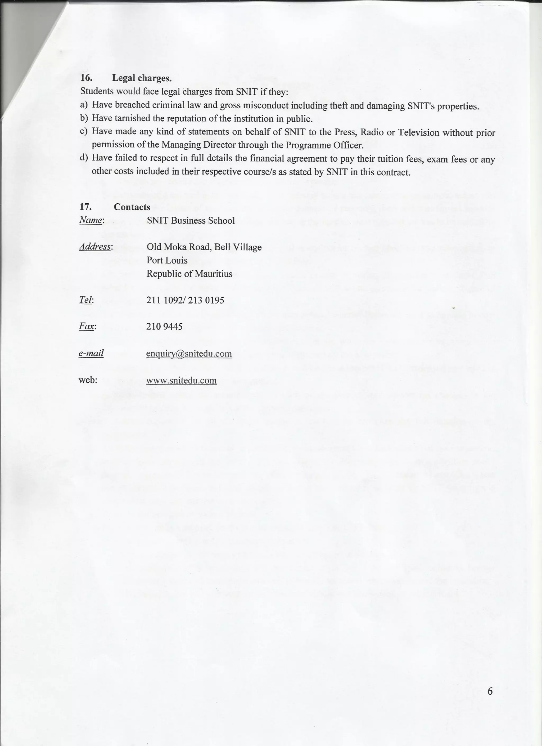 Snit rules and regulations | PDF