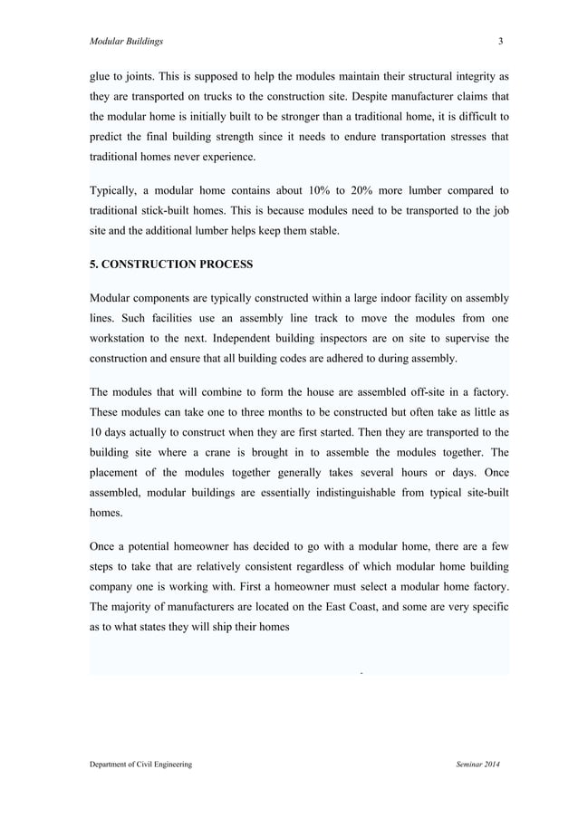 Modular building seminar REPORT 2 | DOC | Construction Industry | Industries