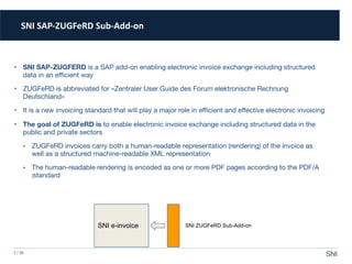 Sni zugferd sap add on a new e-invoicing standard | PPT
