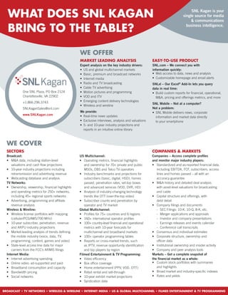 SNL Kagan Overview | PDF
