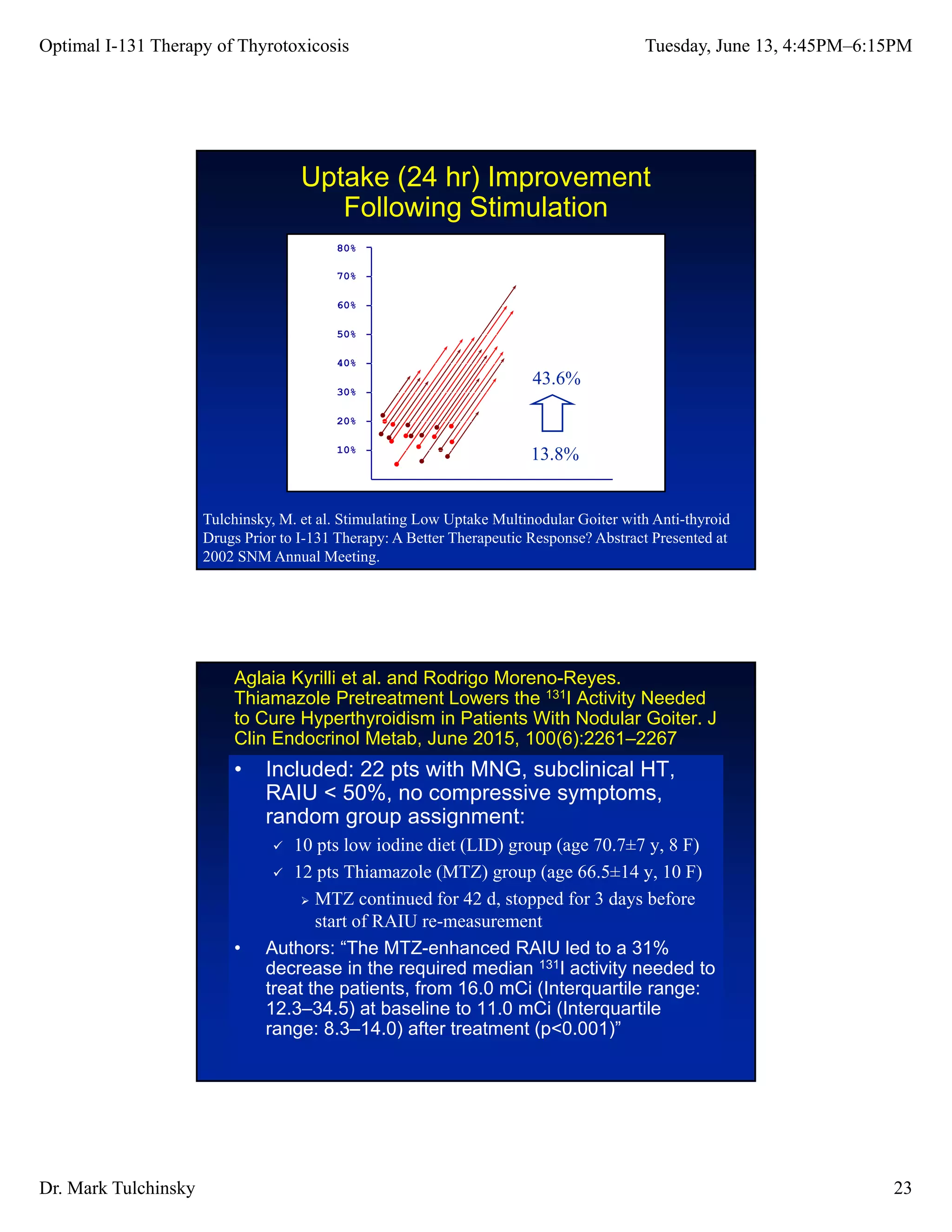Optimal I-131 Therapy of Thyrotoxicosis | PDF