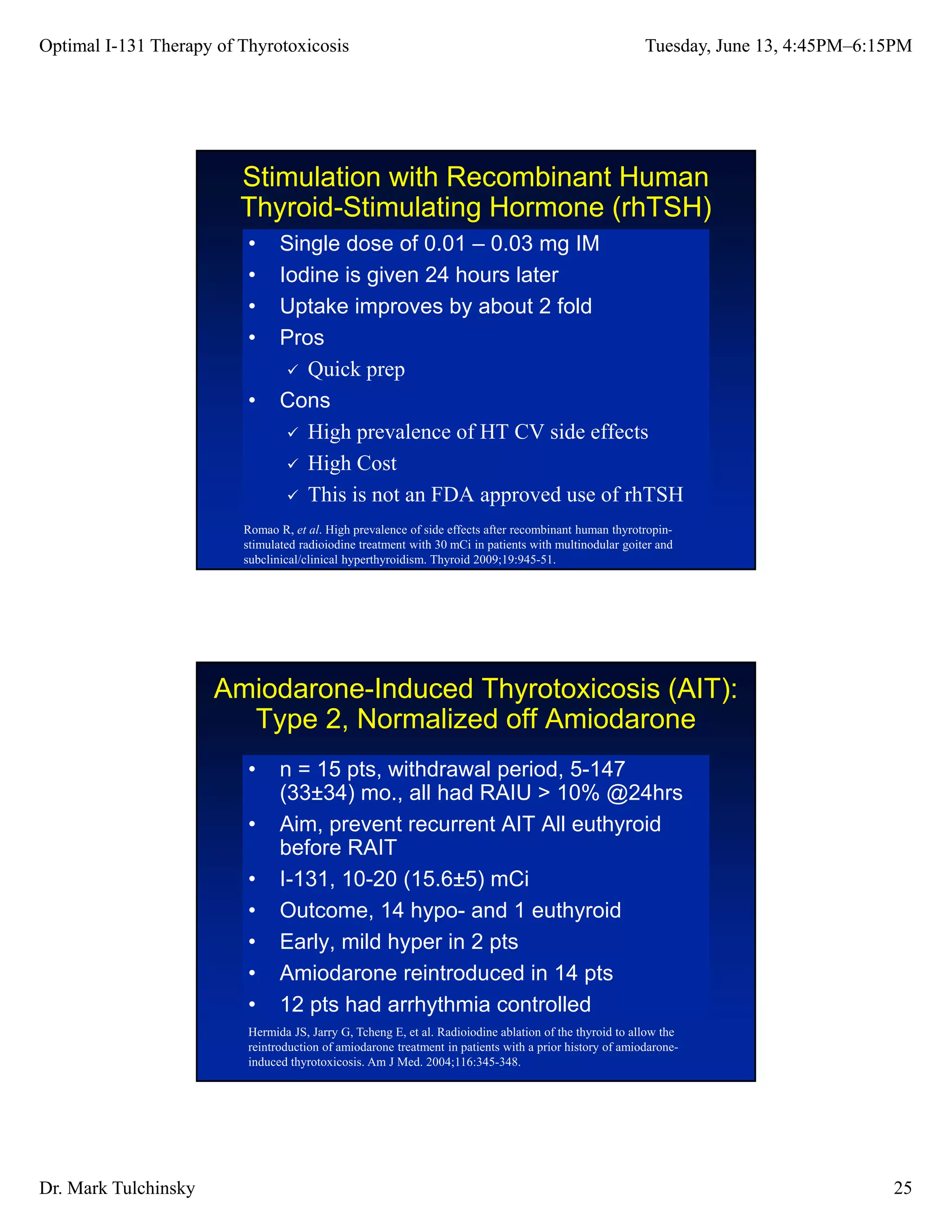 Optimal I-131 Therapy of Thyrotoxicosis | PDF