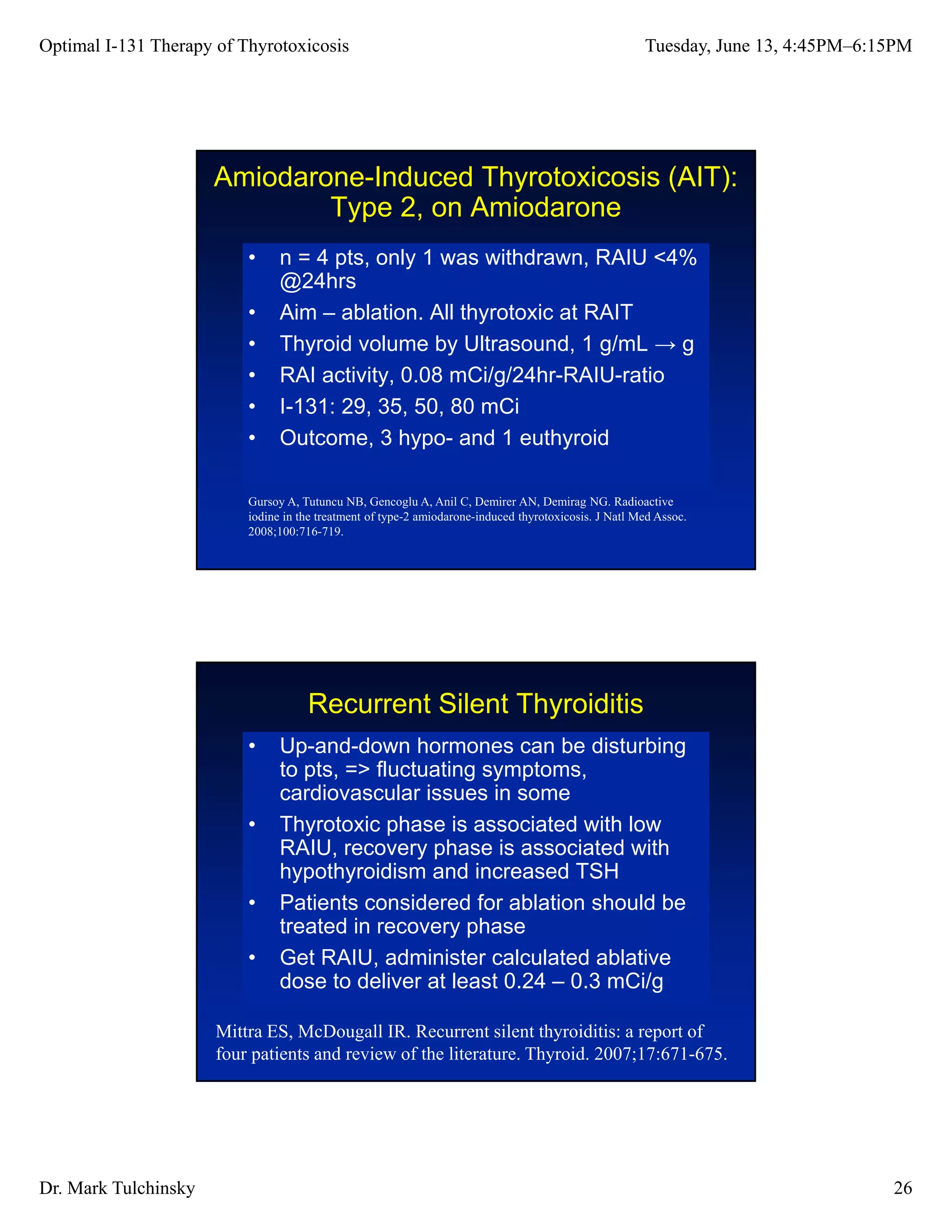Optimal I-131 Therapy of Thyrotoxicosis | PDF