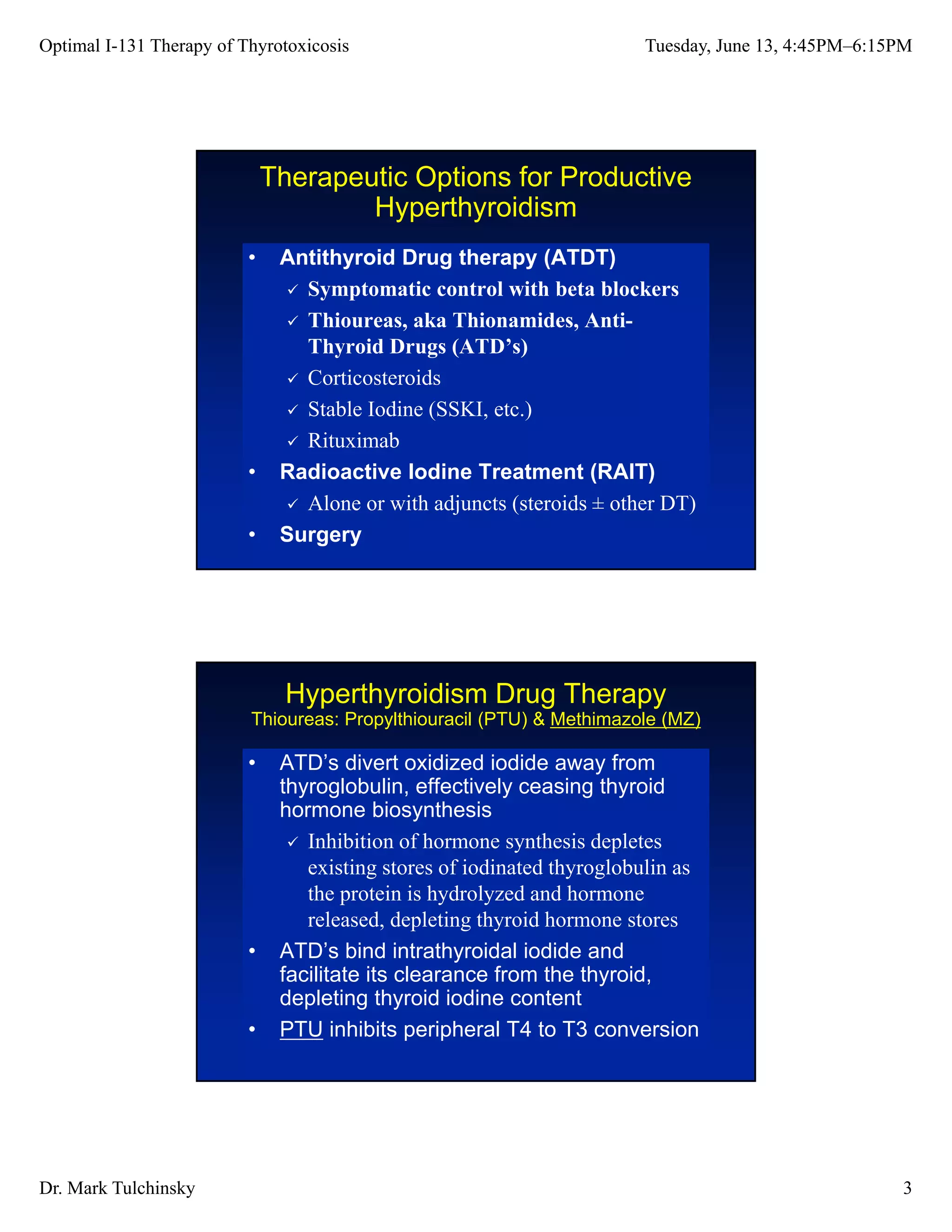 Optimal I-131 Therapy of Thyrotoxicosis | PDF
