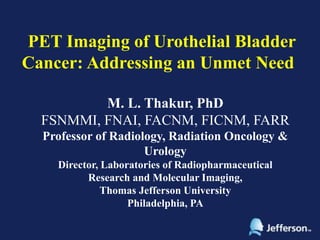 PET Imaging of Urothelial Bladder Cancer | PPTX