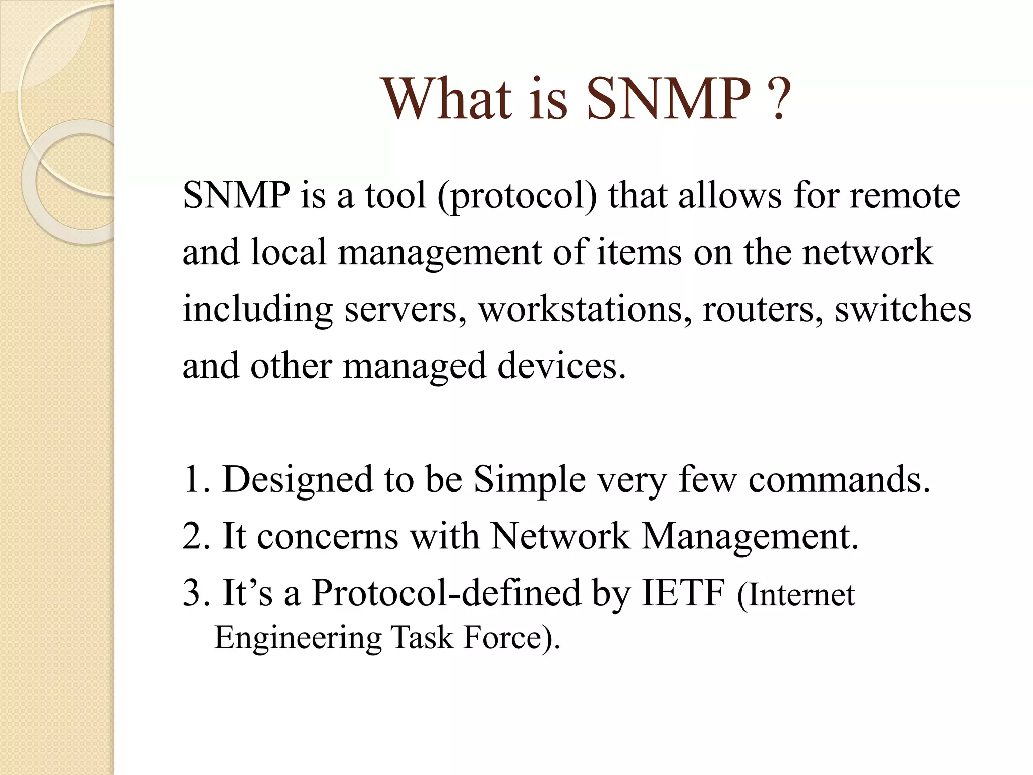 Simple Network Management Protocol | PPTX