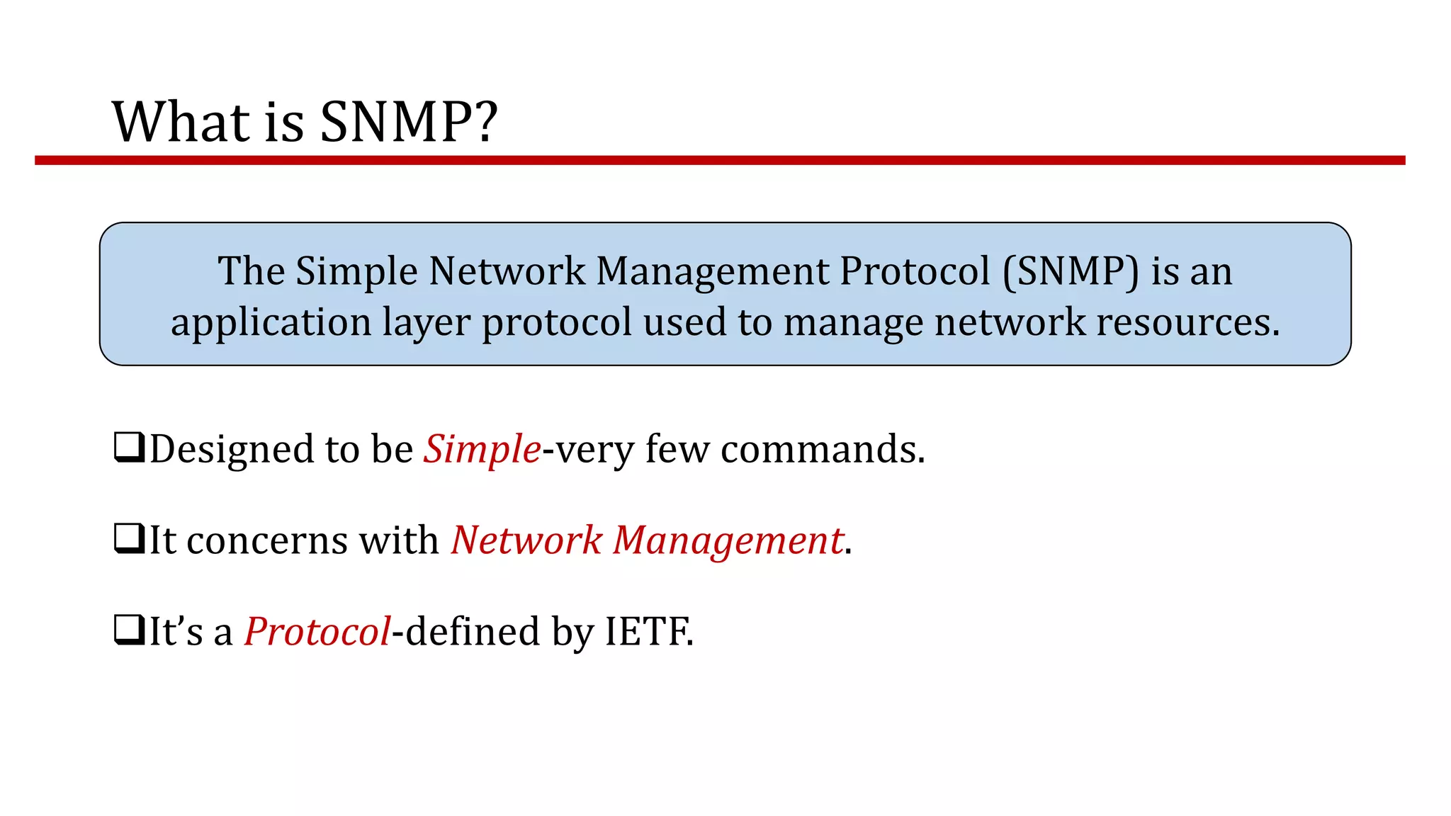 Simple Network Management Protocol | PPTX