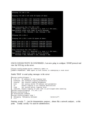Packet Tracer: SNMP, Netflow, Sys-log | DOCX
