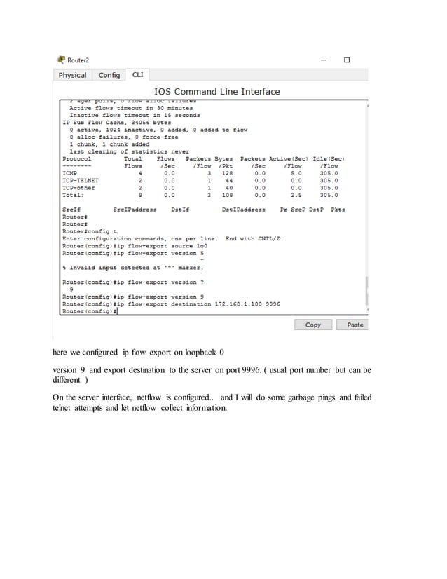 Packet Tracer: SNMP, Netflow, Sys-log | DOCX
