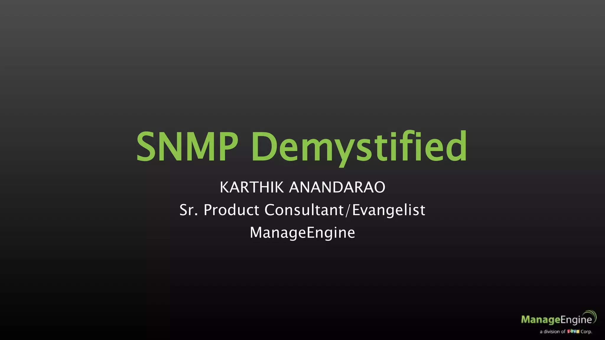 SNMP Demystified Part-I | PPTX