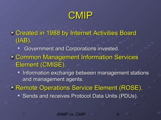 SNMP vs CMIP | PPT