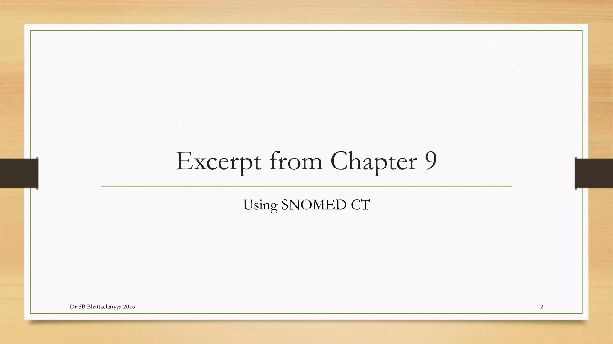 Snomed ct worked example dental interface terminology | PDF