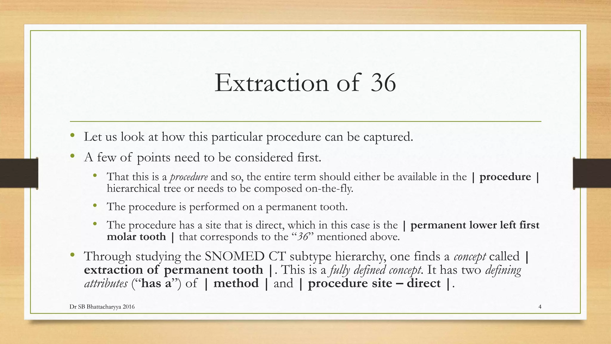 Snomed ct worked example dental interface terminology | PDF