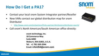 Webinar Slides: Multicast Paging With The snom PA1 | PPT
