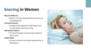 Snoring - Causes, Role of Sleeping Positions and Remedies | PPTX