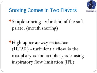 Snoring and sleep apnoea | PPT