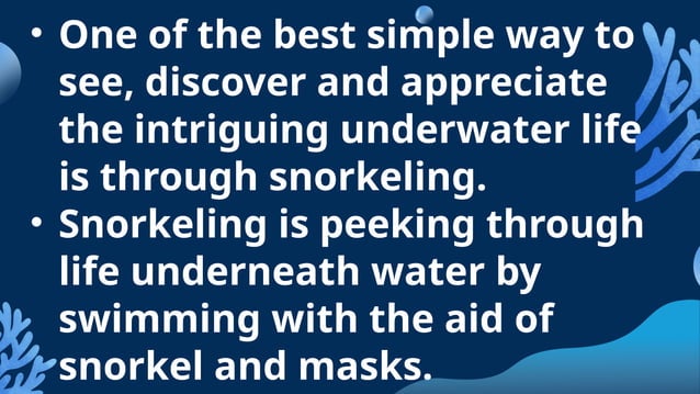 SNORKEL IN PHYSICAL EDUCATION 2 PPTX, PDF | PPT