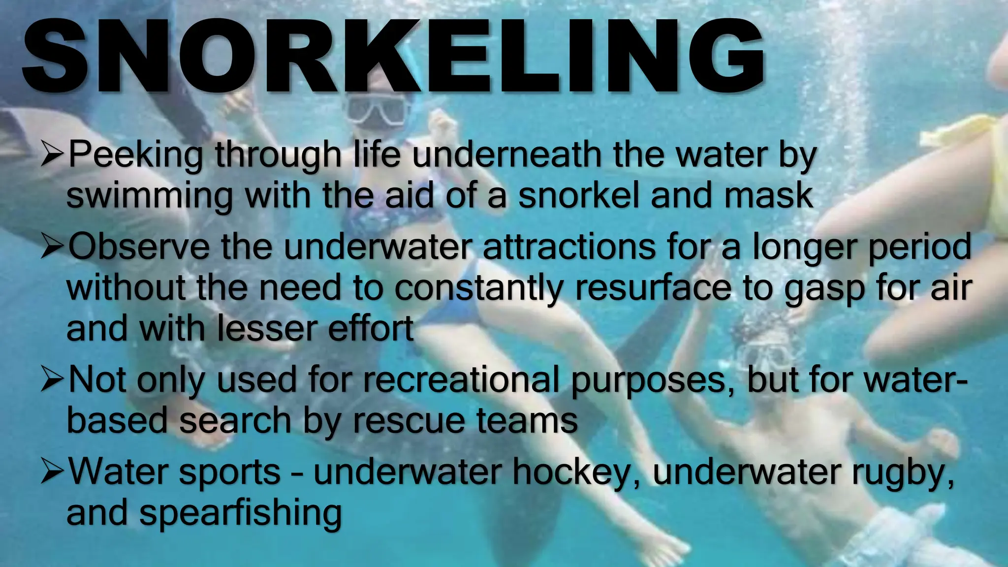 SNORKELING-Physical Education Grade 12 . | PPTX
