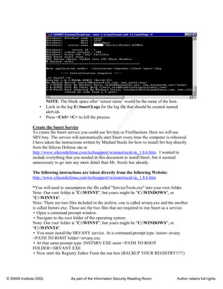 Snort install-win2000-xp-acid-mysql 362 | PDF