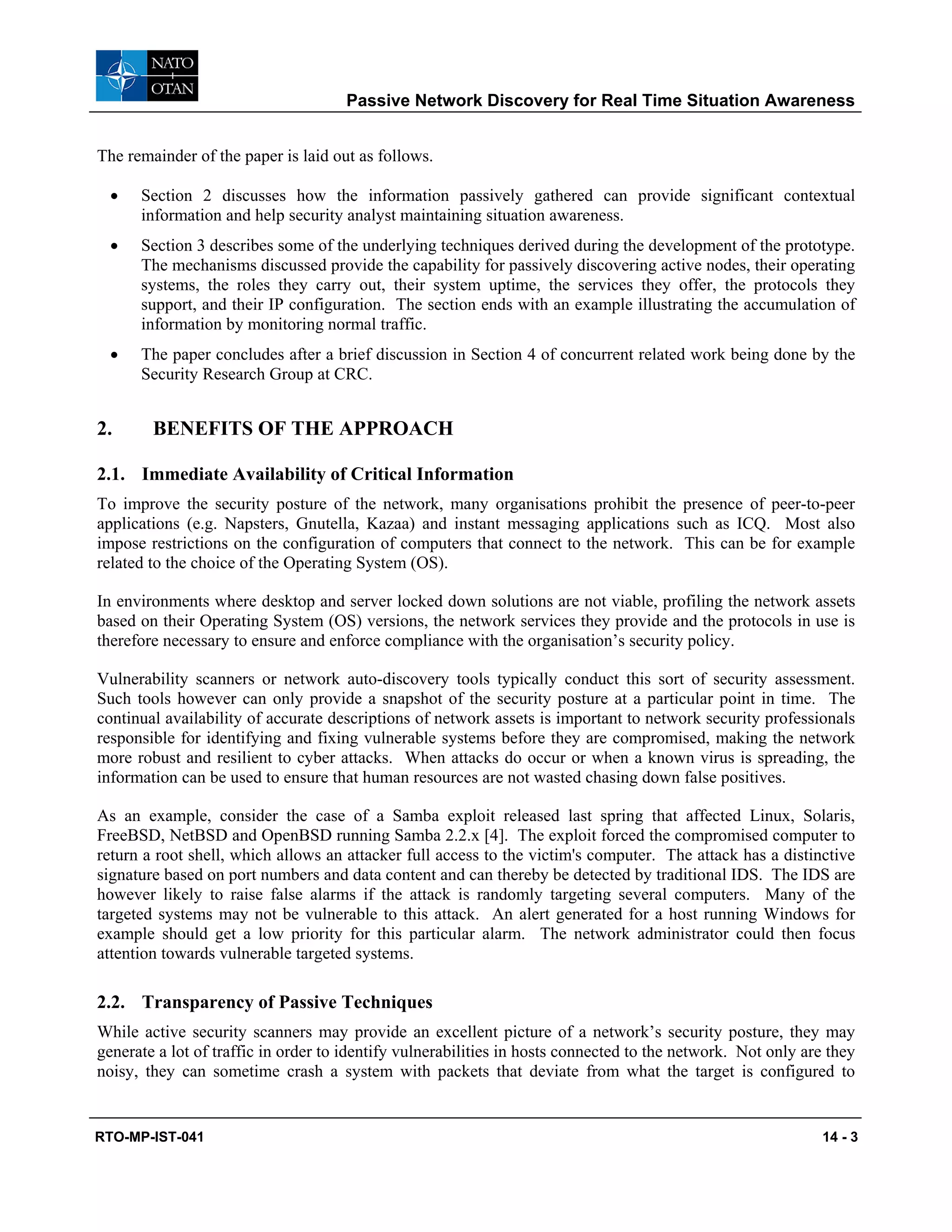 Passive monitoring to build Situational Awareness | PDF