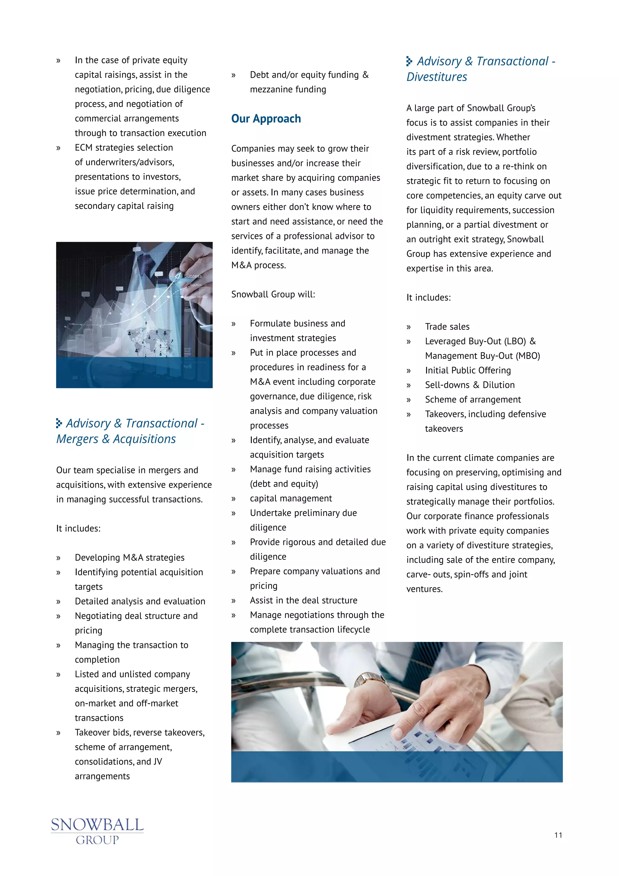 Snowball Group Capabilities Statement | PDF | Private Equity | Business ...