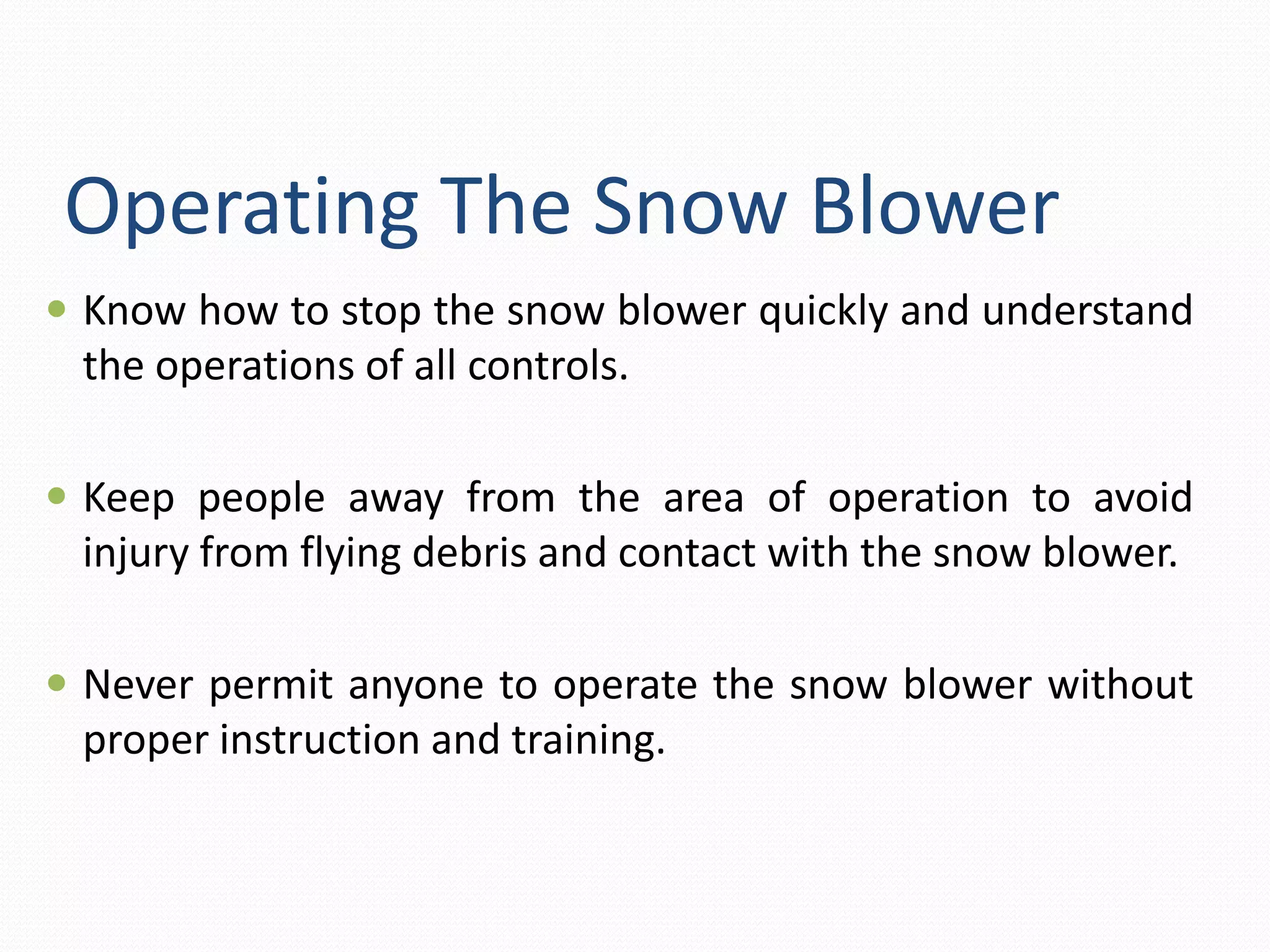 Snow Blower Safety 2009 | PDF