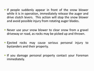 Snow Blower Safety 2009 | PPT